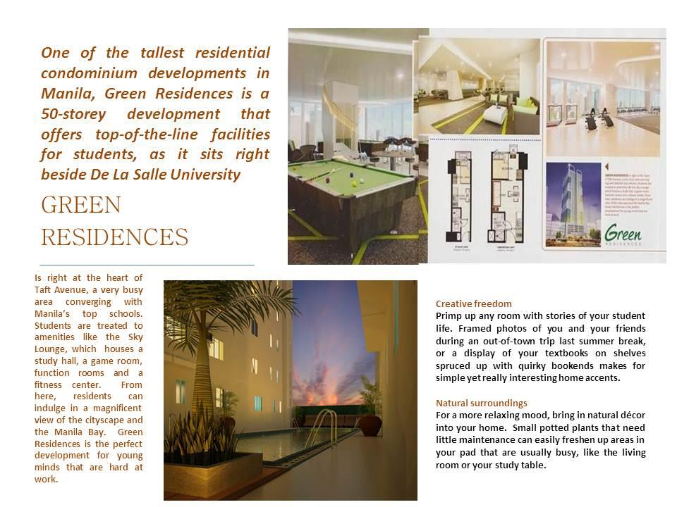 SM Green Residences in DLSU, Taft Manila