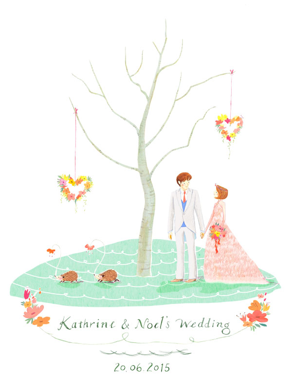 Nozomi Orange100: Wedding tree illustration