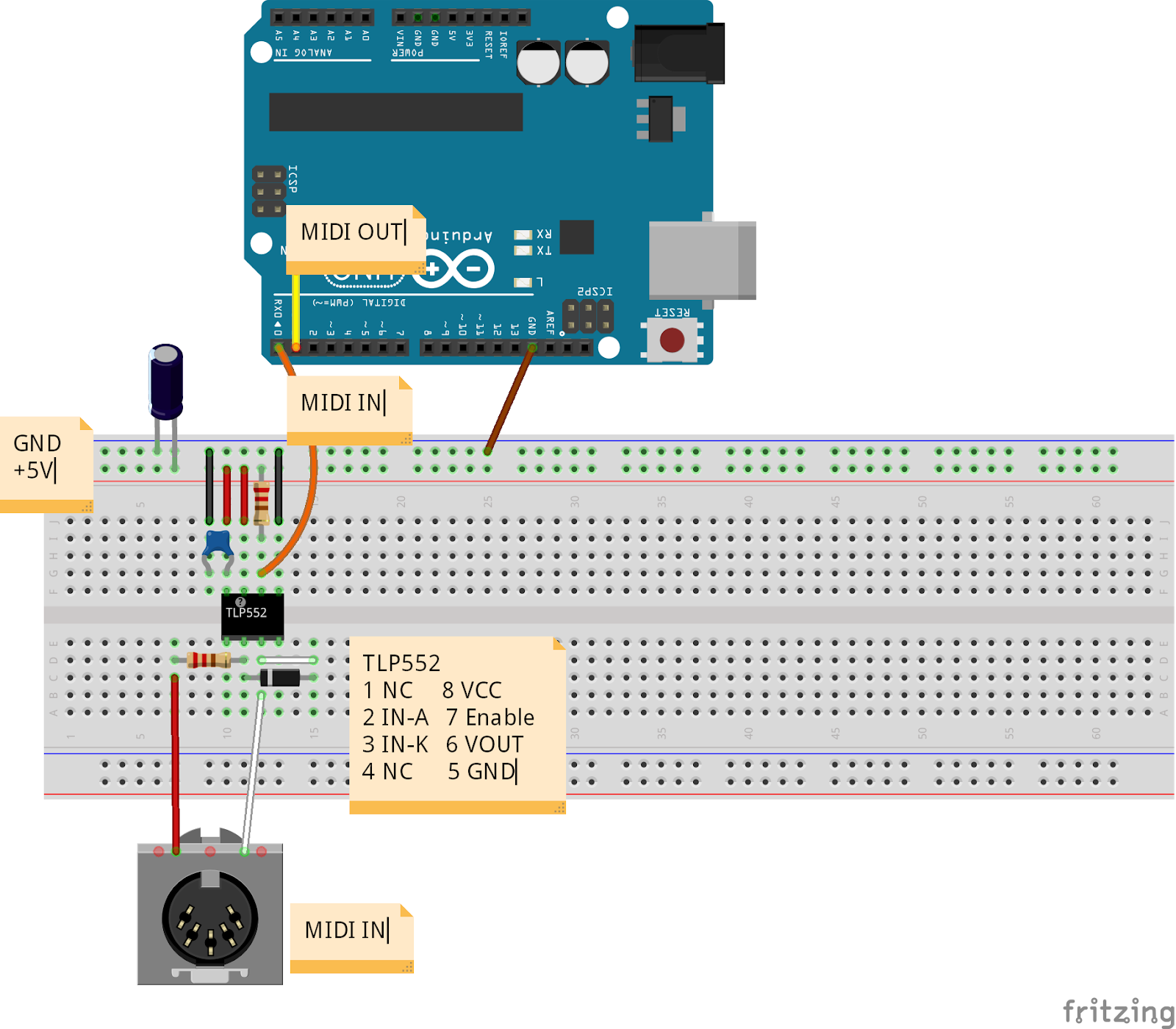 音源とオーディオの電子工作（予定）: Arduino MIDILibraryを使ってみる。