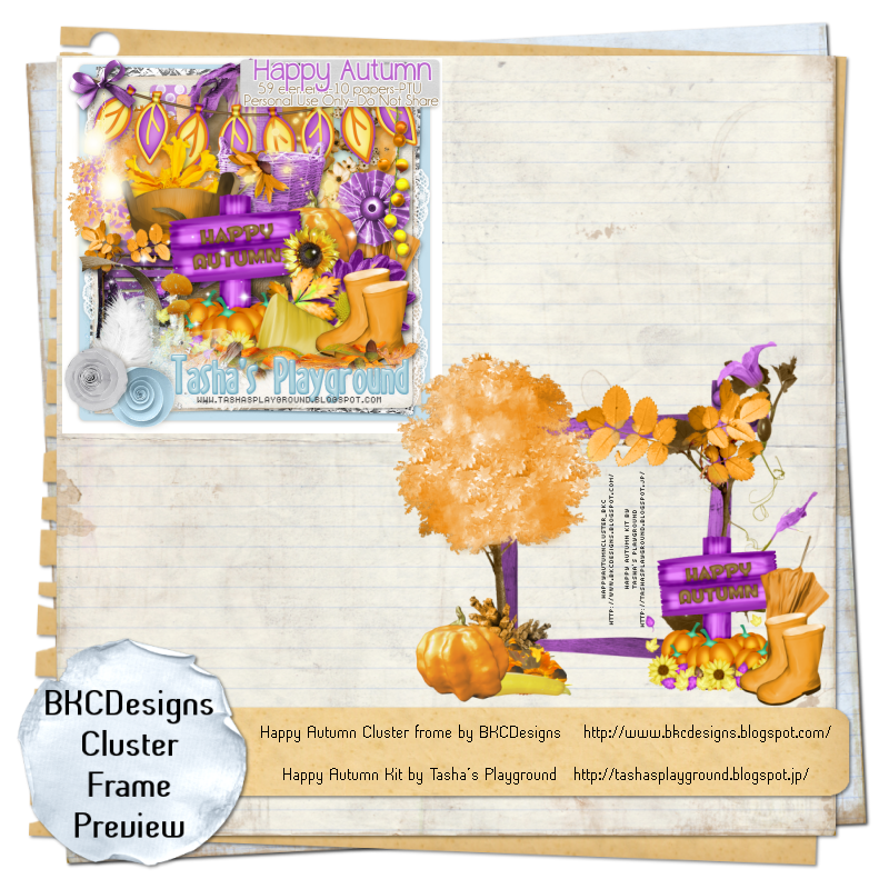 BKC Designs: Happy Autumn FTU Cluster Frame