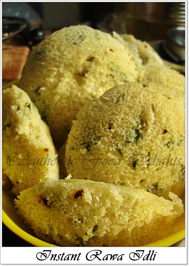 Authentic Food Delights: Instant Rawa Idli