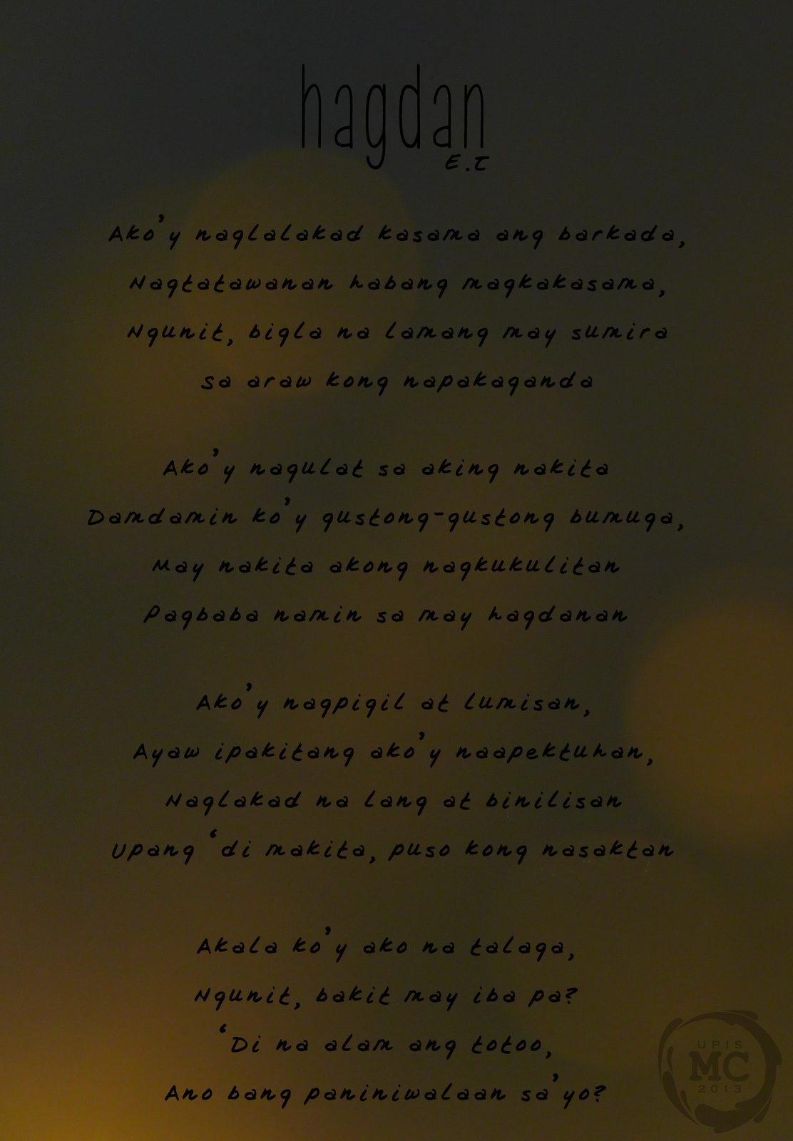 Literary: Hagdanan | Ang Aninag Online