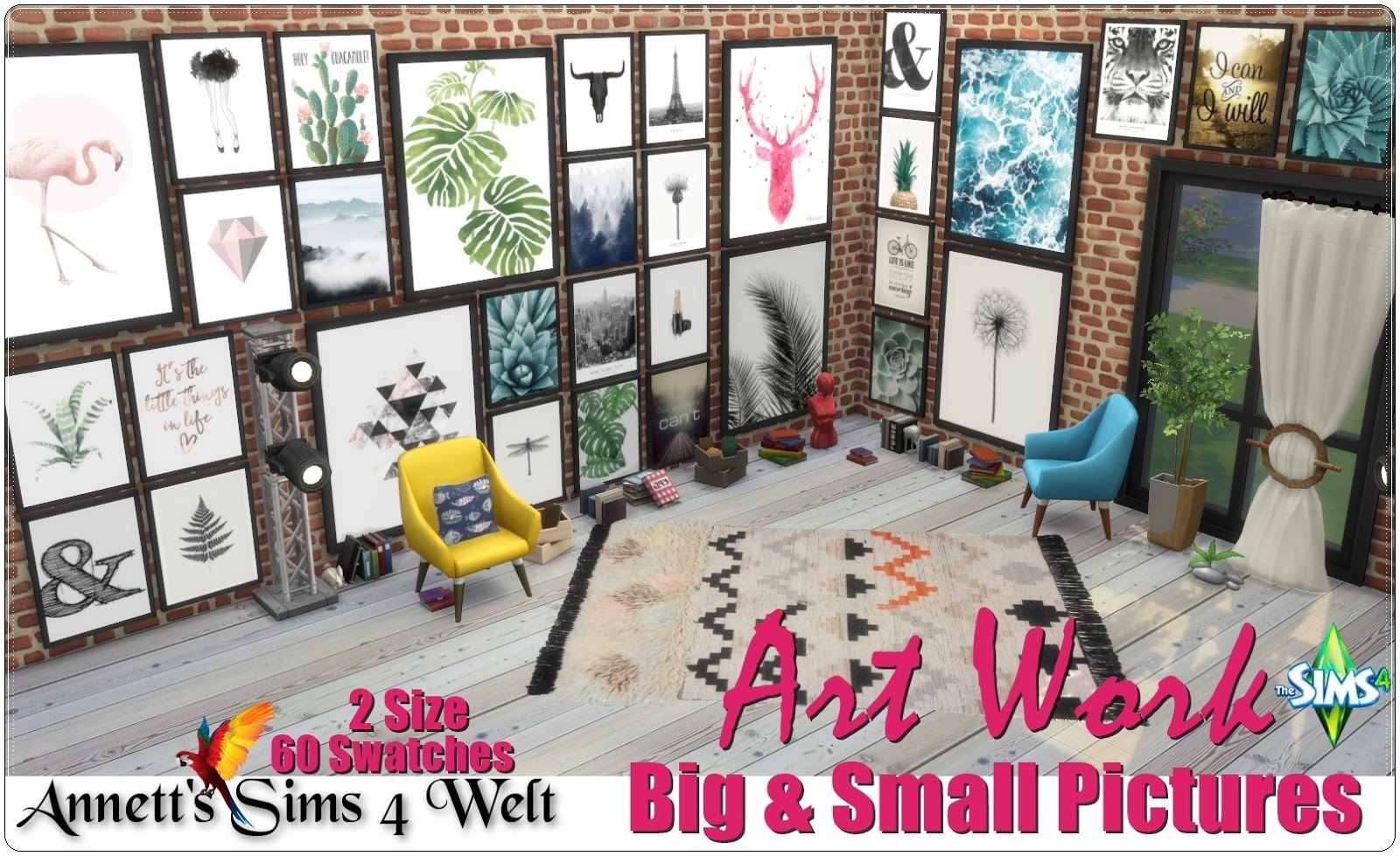 Sims 4 CC's - The Best: Mega Pack - Big & Small Pictures "Art Work" by ...