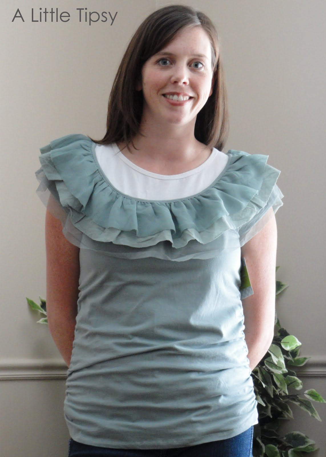 DIY Under $5: Ruching Shirt Refashion in 10 Minutes - A Little Tipsy