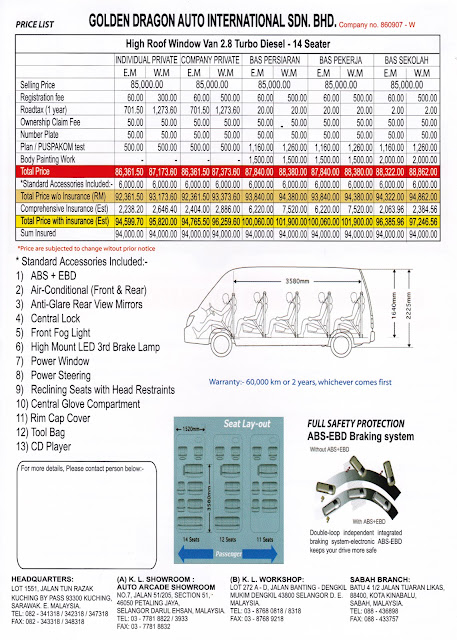 New Van Bus & Rebuilt Truck: RK/GOLDEN DRAGON MINI COMMUTER VAN/GOLDEN ...
