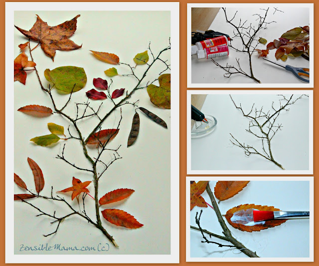 Zensible Mama: DIY: Fall Leaf and Tree Branch 3D Wall Art Poster