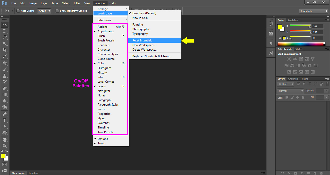 Photoshop Tutorials: Photoshop User Interface – Workspace
