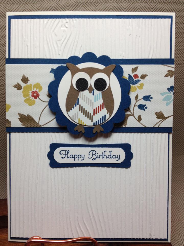 The Paper Hen: The Paper Hen: Owl Happy Birthday Handmade Card HB2