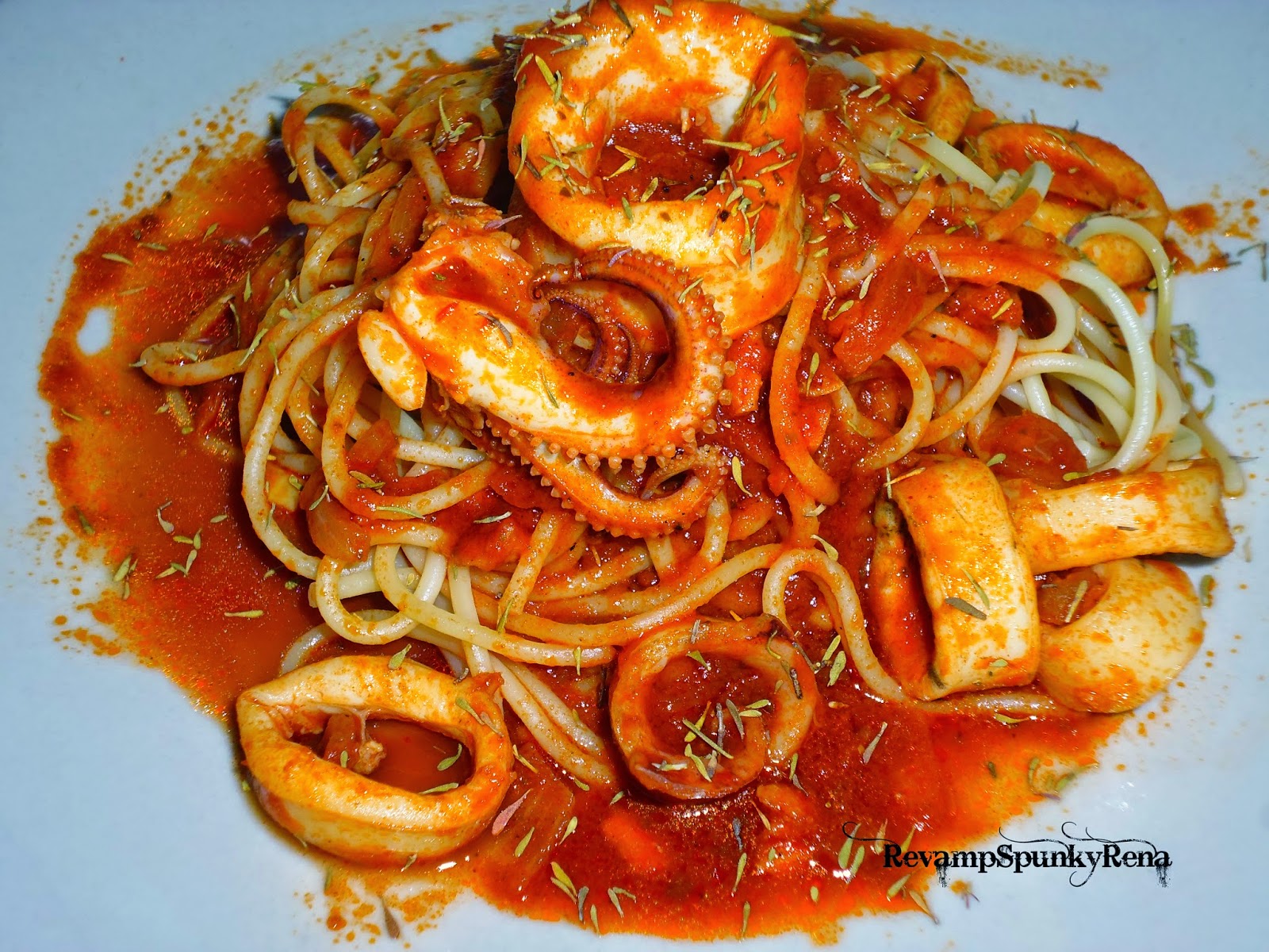 Squid Spaghetti with Pomodori Secchi