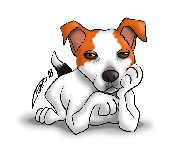 Platero: Caricaturas, Cómics e Ilustraciones: PERRITO JACK RUSSELL POSANDO