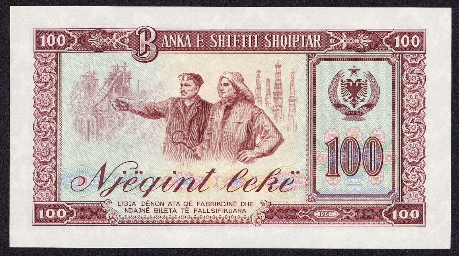 Albania 100 Lek banknote 1964|World Banknotes & Coins Pictures | Old ...