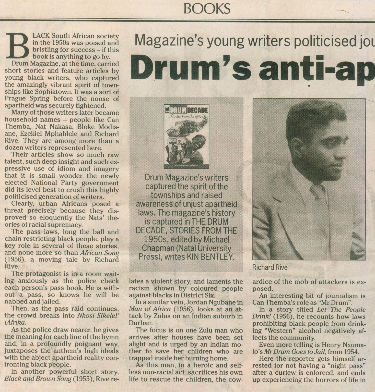 Kin Bentley In Line: Drum Magazine, Zimbabwe, Rwanda, Iraq, Mike Xego ...