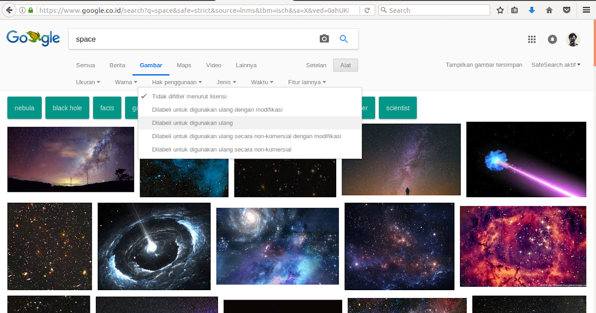 Cara mencari gambar di Google yang memiliki izin pakai