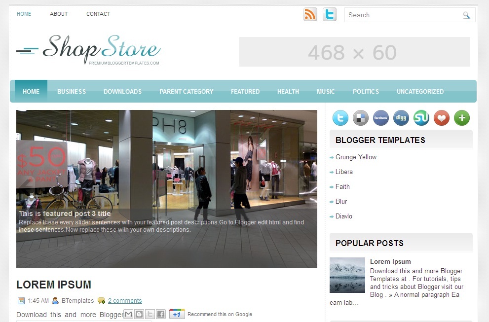1 Column Templates ~ WEB GRAFY - Designing web blog for designers