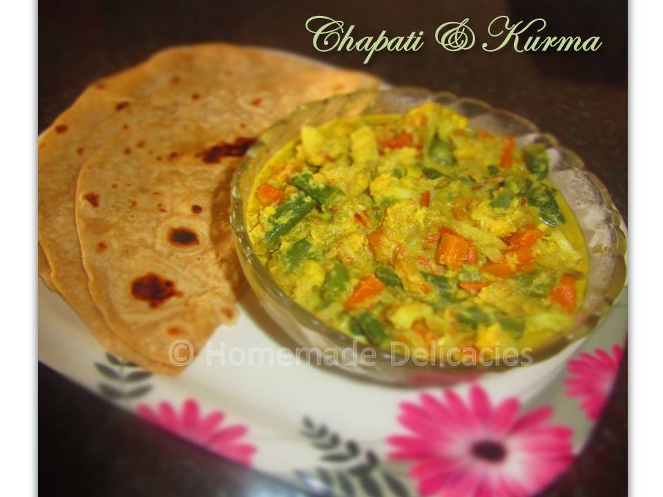 Homemade Delicacies: Vegetable Kurma with Chapati