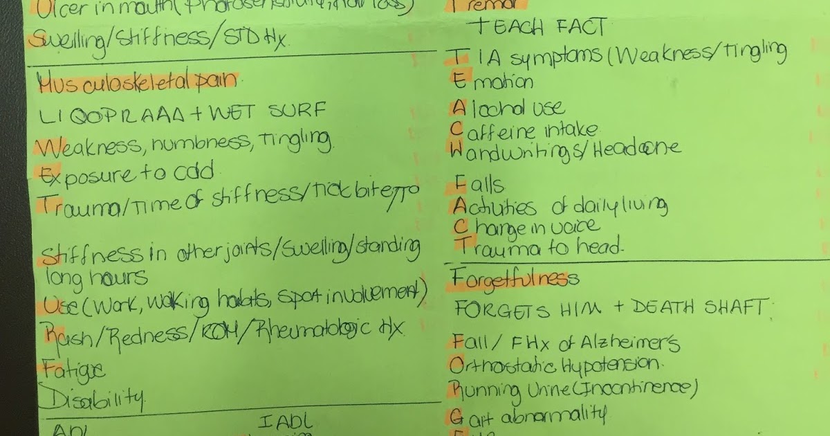 MBBS Medicine (Humanity First): Mnemonics Usmle step 2 CS