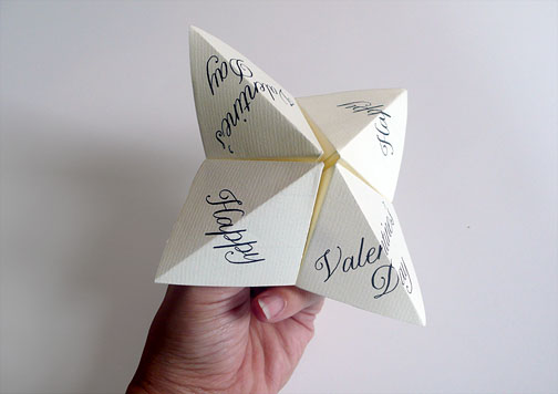 A Printable Press The Blog: Valentine's Day paper fortune teller