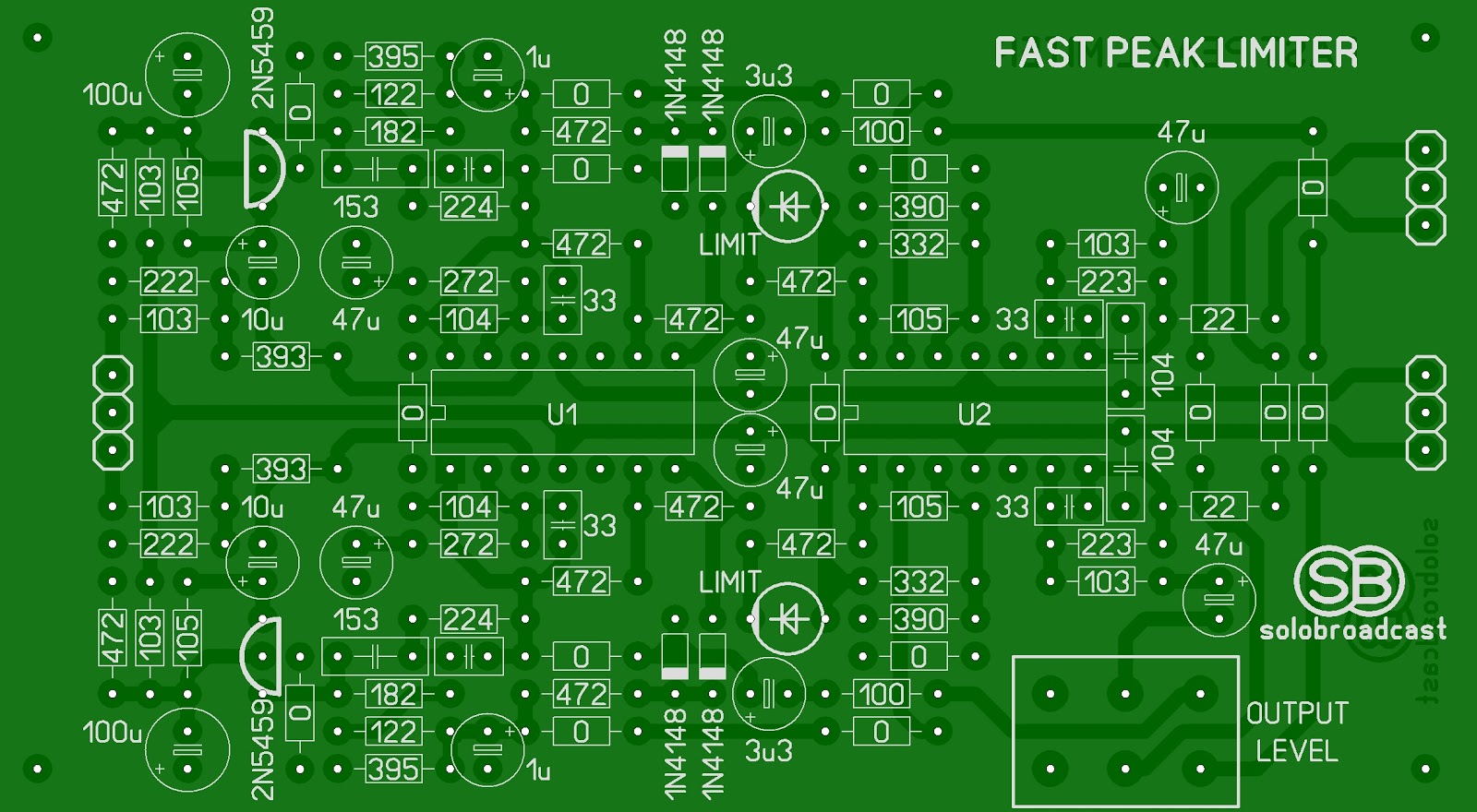 Desain PCB Gratis: Fast Peak Audio Limiter