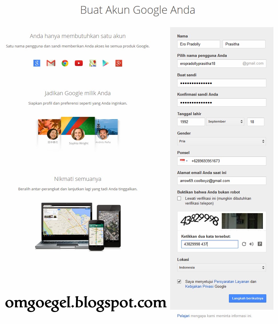 Cara Membuat Akun Google Mail atau Gmail | Om Goegel