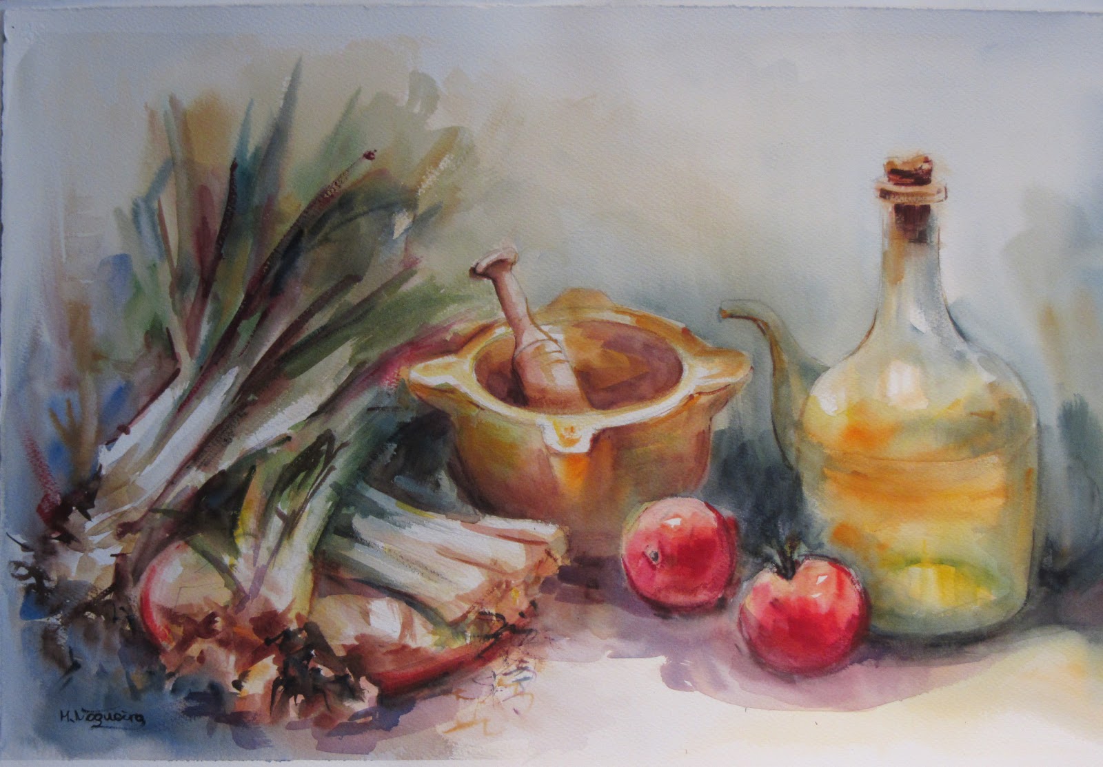 Mercè Nogueira: BODEGON (Acuarela 50x35)