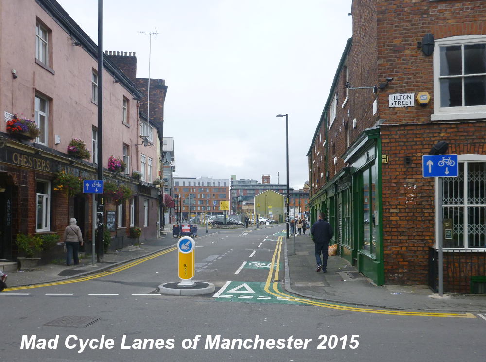 Mad Cycle Lanes of Manchester: Port Street Contraflow Pavement