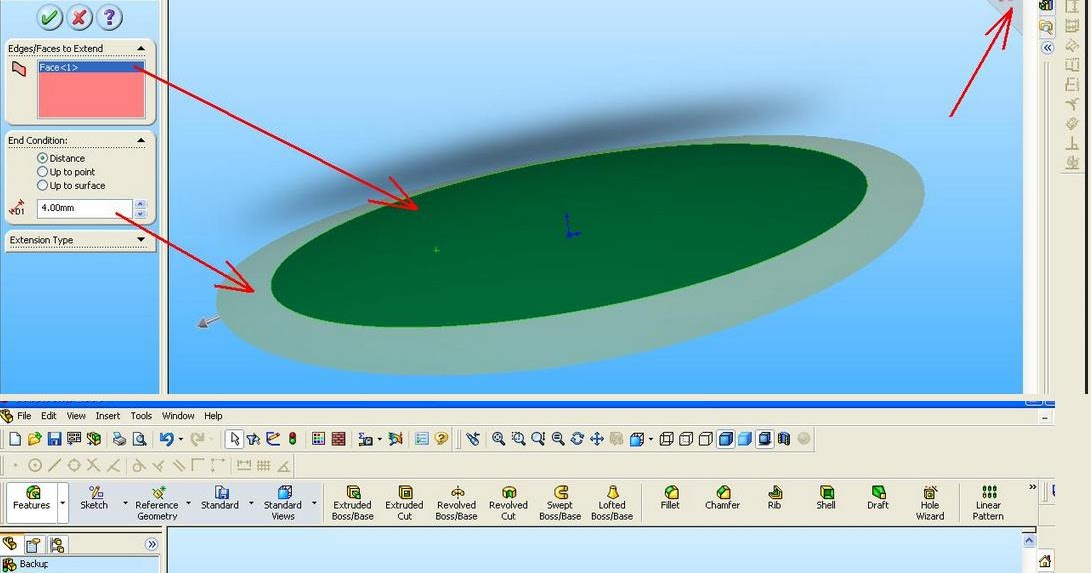 SOLIDWORKS DESIGN TUTORIAL: Design surface extend process Solidworks