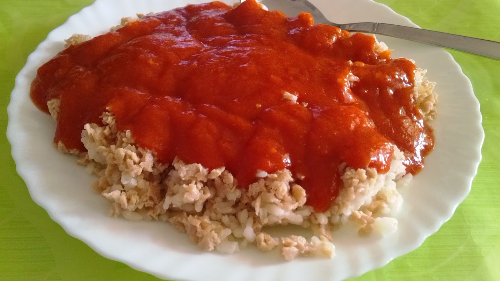 Alimentación, Gastronomía y Nutrición: Arroz con carne de soja y salsa ...