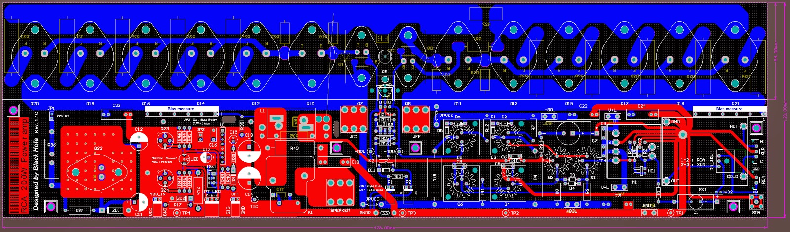 FACE / OFF: RCA 200W 파워앰프 PCB 설계