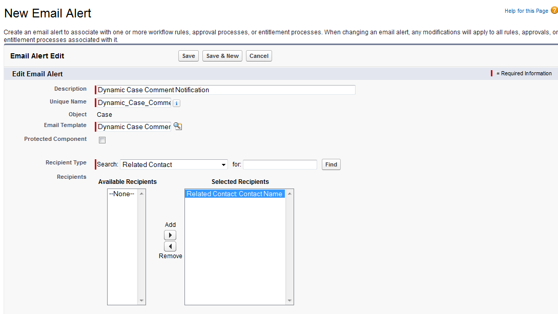 Salesforce Tricks and Tips: Workflow email alerts