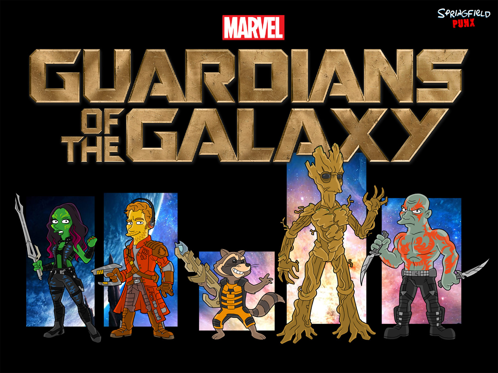 Springfield Punx: Guardians of the Galaxy Wallpaper!