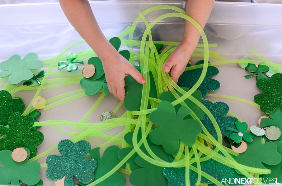St. Patrick's Day Sensory Bin | And Next Comes L - Hyperlexia Resources