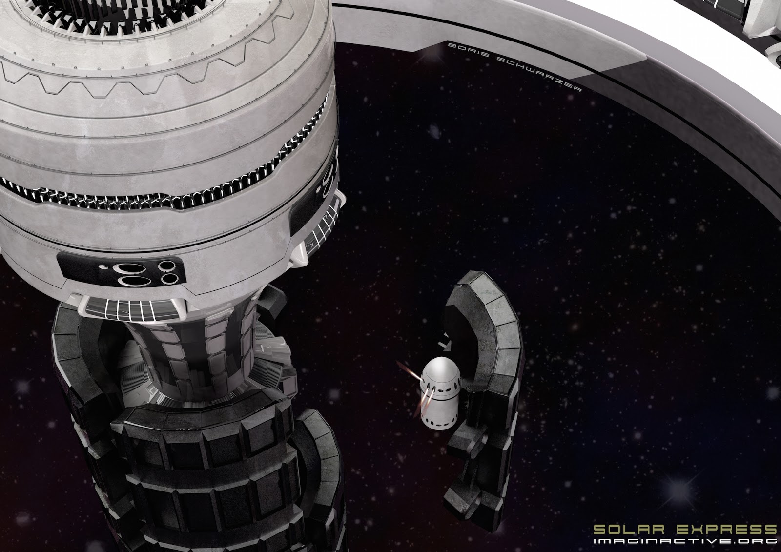 Unworkable Concept for Solar Express Space Train for travel at 1% of ...