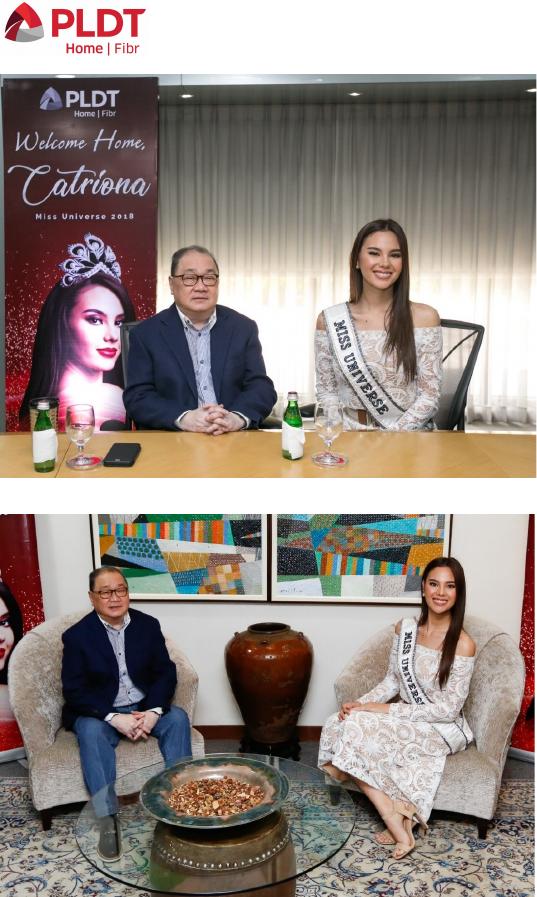 Miss Universe 2018 Catriona Gray Pays Courtesy Visit To PLDT Chairman ...