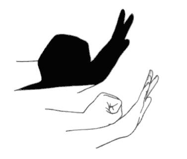 Jugando a hacer figuras con las sombras de las manos (Video)