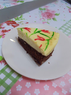 Life is colorful: Step by Step... Kek Chocolate Cheese Comel