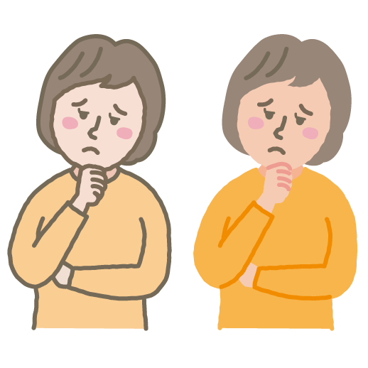 首をかしげる40代女性 無料イラスト素材集|イラスト研究所
