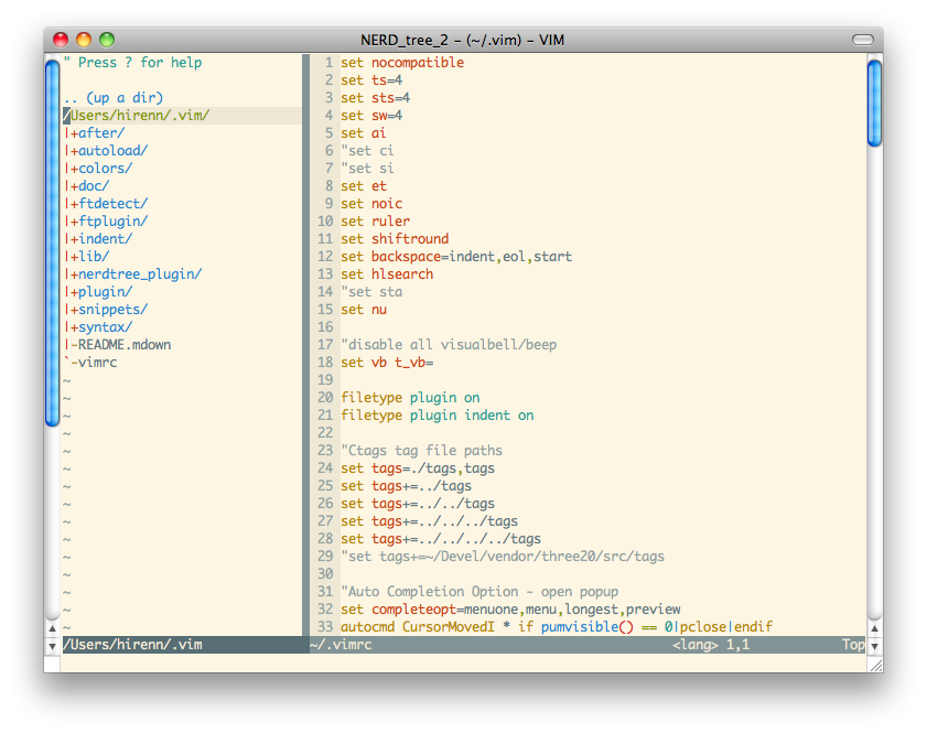 [Vim] 파일 관리자 대체 플러그인 NERDTree - Seorenn SIGSEGV