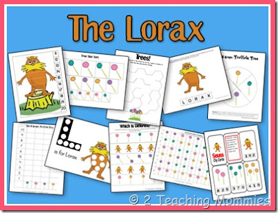 FREE Printable The Lorax Activity Pack - Jinxy Kids