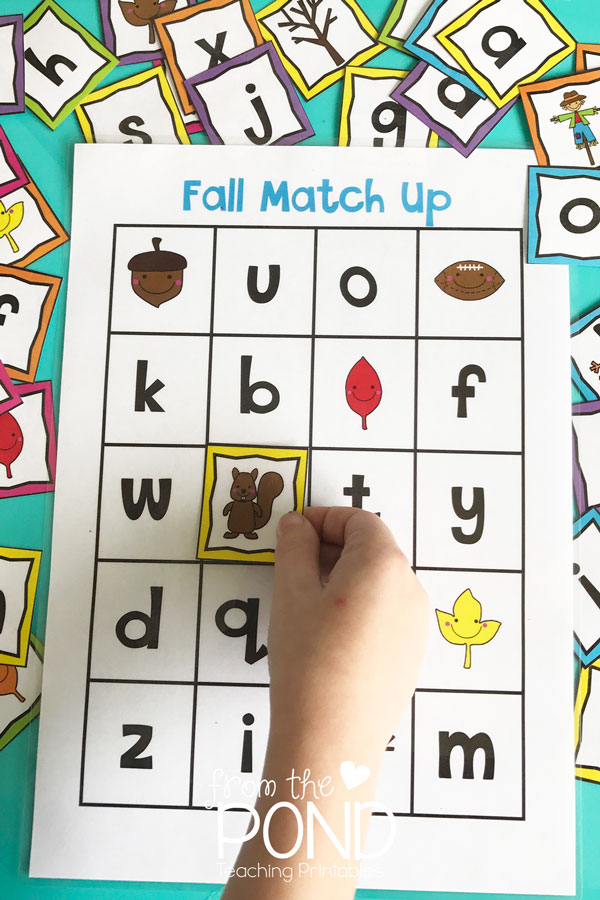 Fall Match - an Alphabet Game | From the Pond