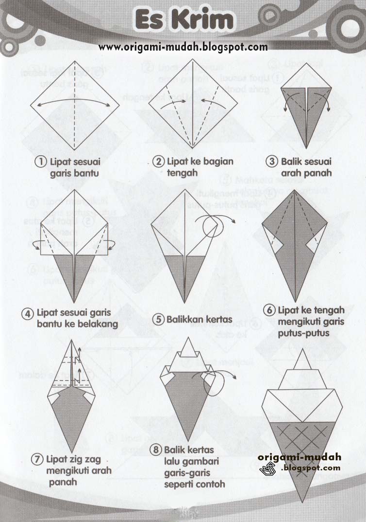 Cara Membuat Origami Bentuk Es Krim Cara Membuat Origami Bentuk Es Krim