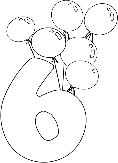 6th Birthday Coloring Page Coloring Pages