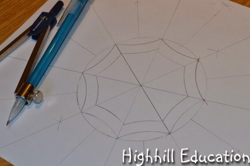 Highhill Homeschool: Spider Web Math-Art