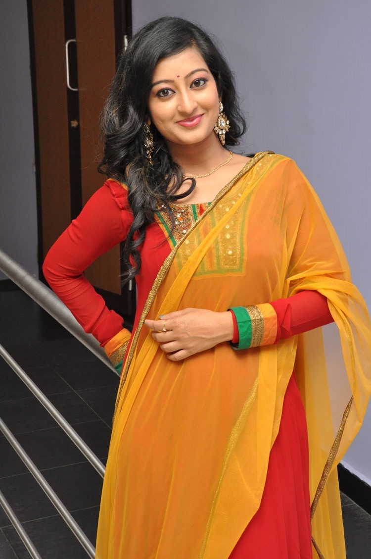 Tejaswini Latest Hot Tight Traditional Chudidaar in Red Colour - IMAGES