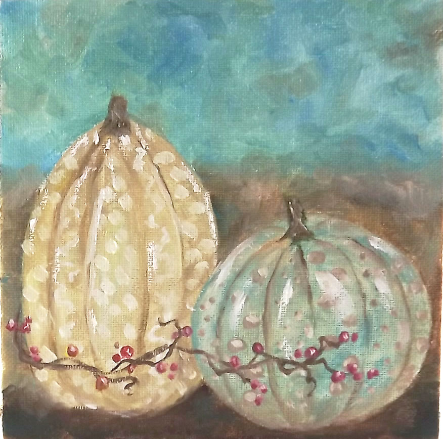 Laurie's Charming Designs: Whimsical Oil Painted Pumpkins