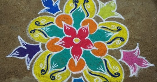 Kolam # 130: Flower Rangoli Kolam ~ Kurinji Kathambam