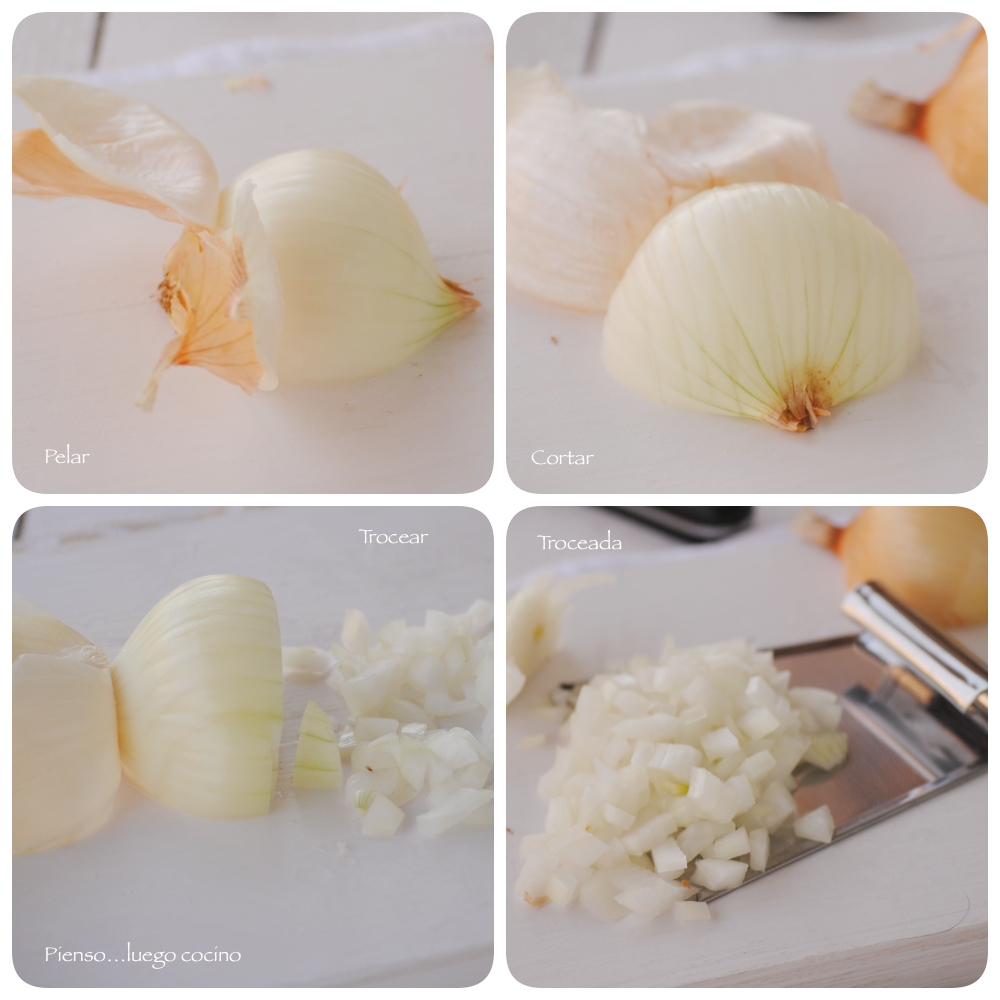 Pienso...luego cocino: Trocear y picar cebolla