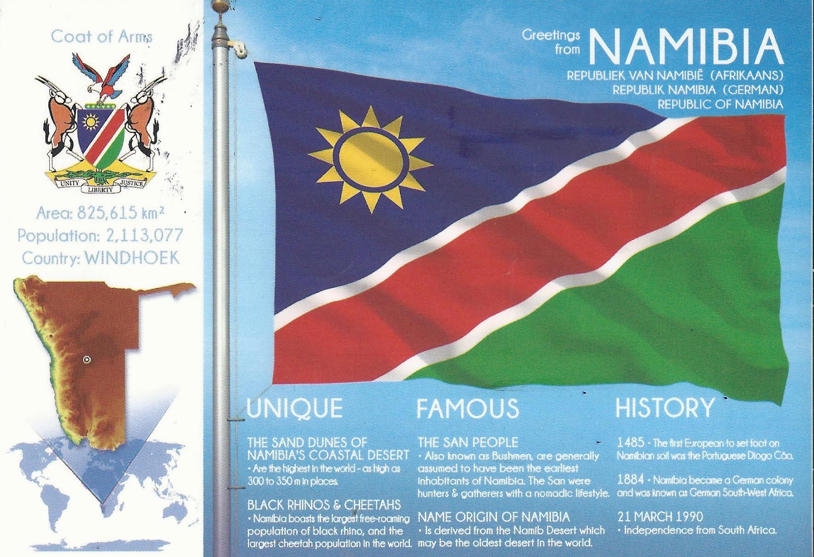 A Journey of Postcards: Flags of the World | Namibia