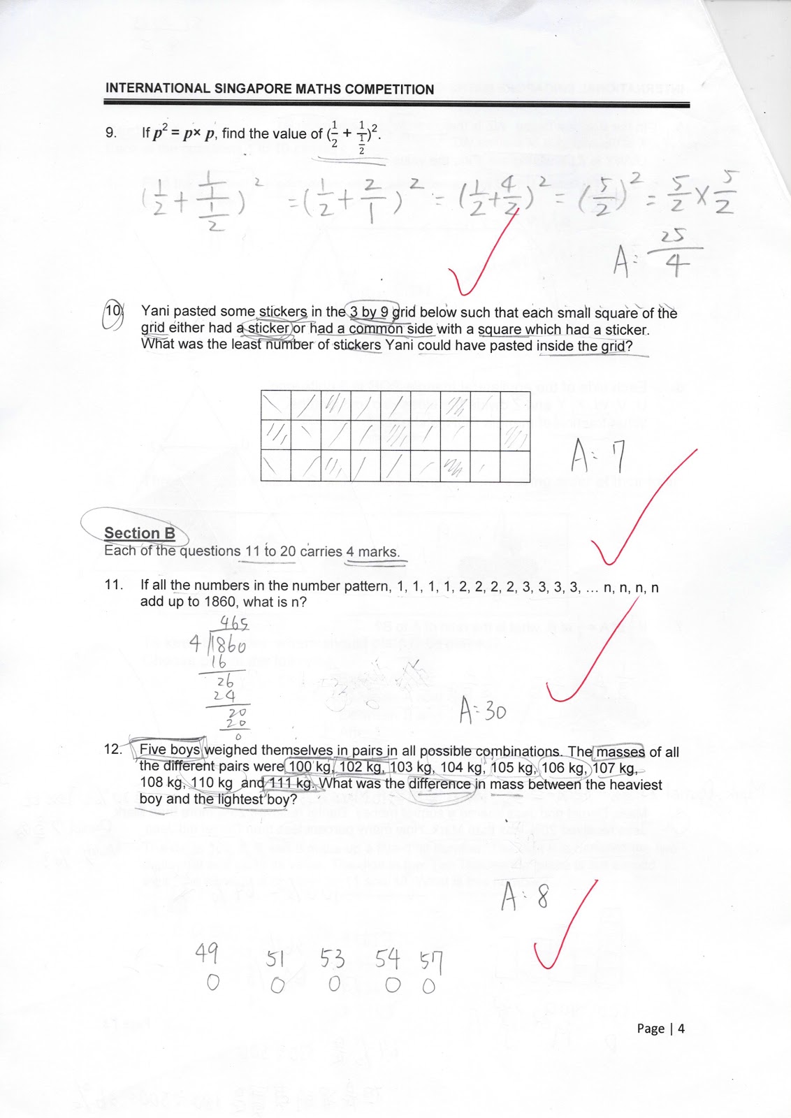 Jin's blog: ISMC Test / Primary 6