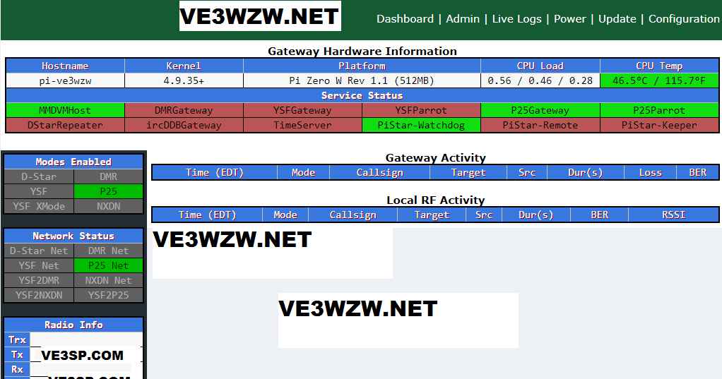 PI-Star Hotspot Interface: HAM Radio hotspot - Change Pi-Star Banner Colour