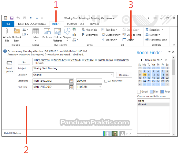 Cara Memasukkan Isi Dokumen Kedalam Item Kalender Outlook 2013